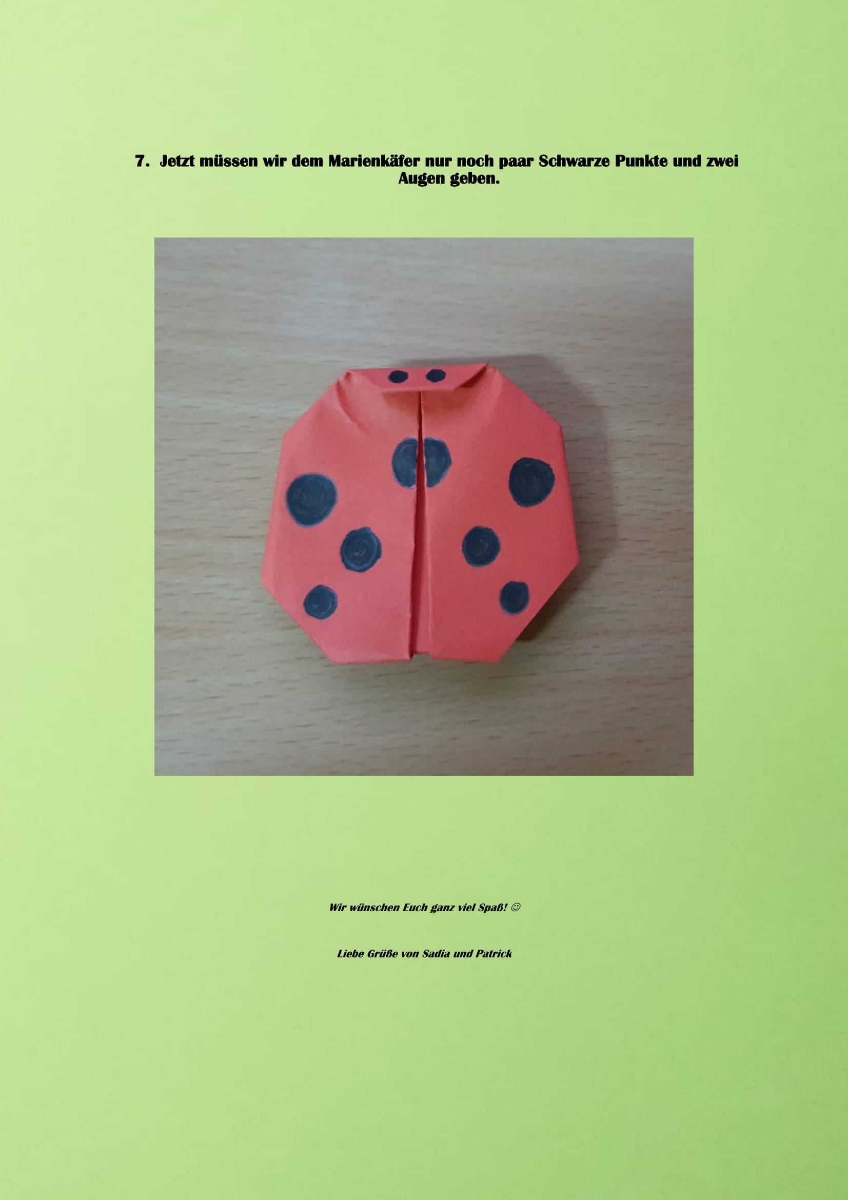 Frosch- und Marienkäfer-Origami – AHA-ERLEBNISmuseum für Kinder und ...